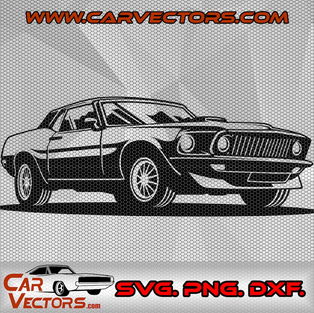Ford MUSTANG Boss 428 1969 SVG, American Muscle, PNG, Vector Art ...