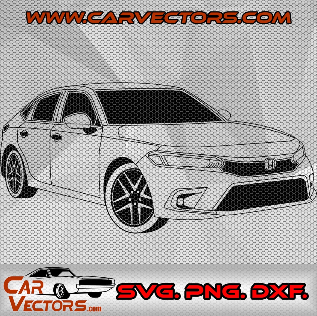 Honda Civic 2024 SVG, Honda Civic JDM PNG, Cut File, Drawing ...
