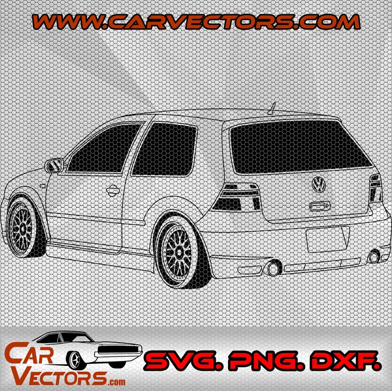 Volkswagen Golf MK4 Rear SVG, Vw Golf Iv IV 4 Png, Volkswagen Golf 4 ...