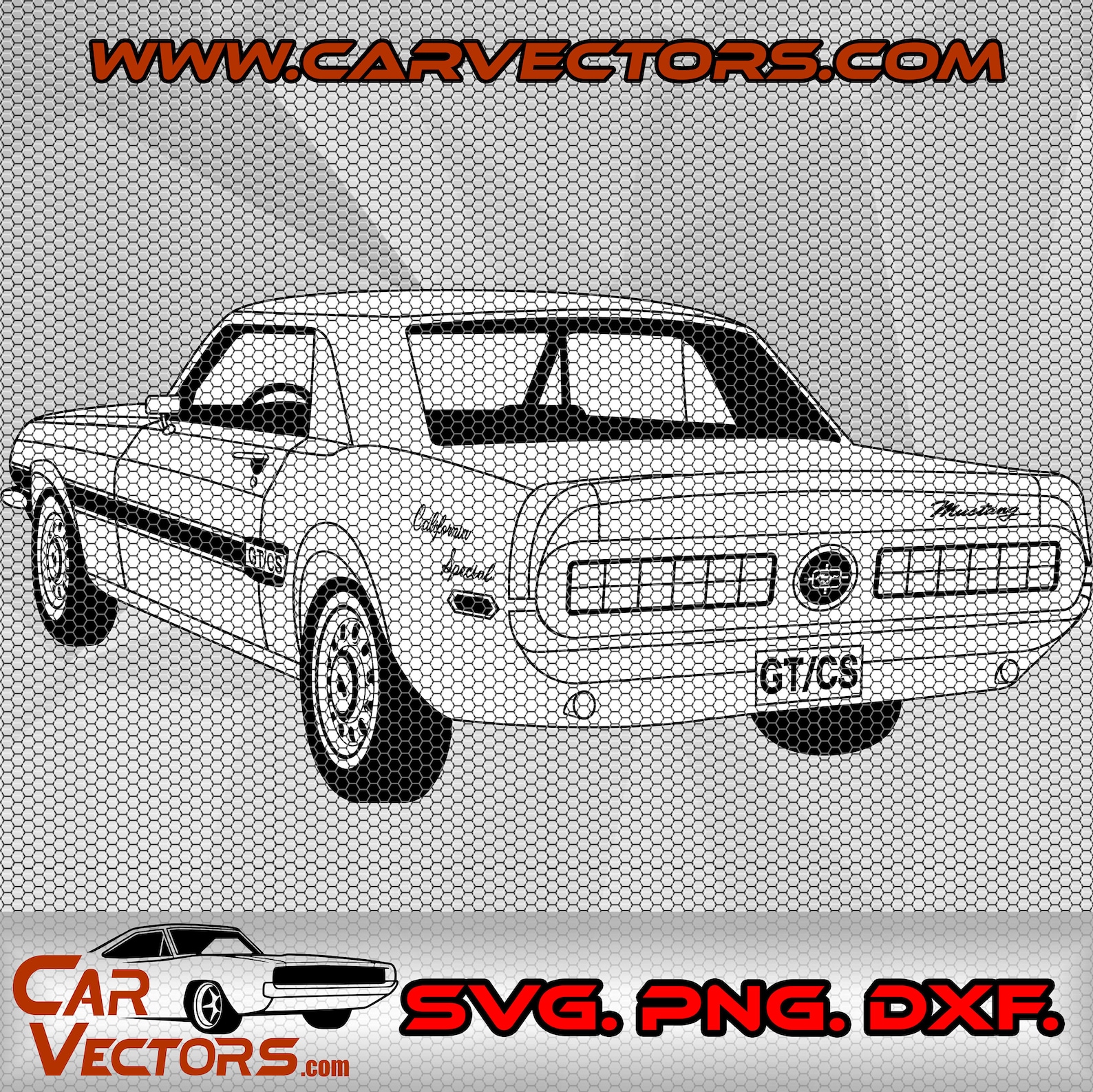 Ford Mustang 1968 GT-CS California Special Svg,mustang California ...