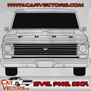 1970 Ford F100 Pick up Truck Front View Classic American PNG SVG ...
