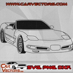 Chevrolet Corvette C5 Convertible SVG, Corvette C5 Vector, Illustration ...