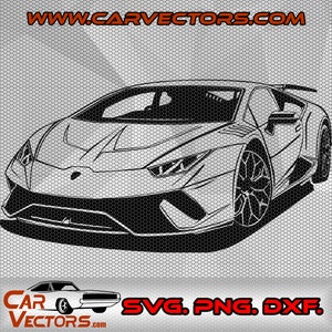 Lamborghini Huracán LP 640-4 SVG, PNG, Vector Art Illustration Drawing ...