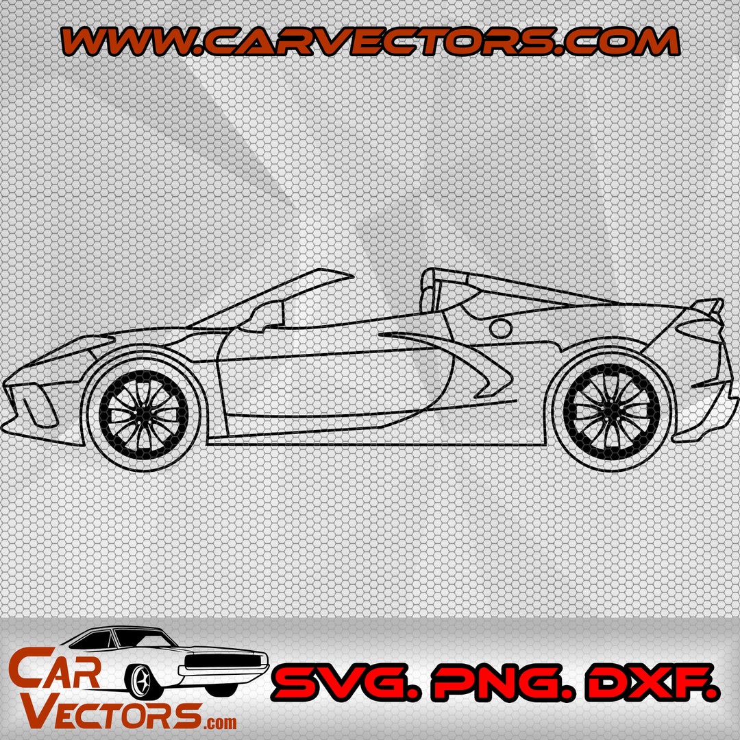 Chevrolet Corvette C8 Stingray Convertible 2020 SVG, Illustration ...