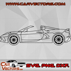 Chevrolet Corvette C8 Stingray Convertible 2020 SVG, Illustration ...