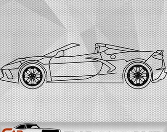 Chevrolet Corvette C8 2020 Vector Line Drawing Illustration - Etsy