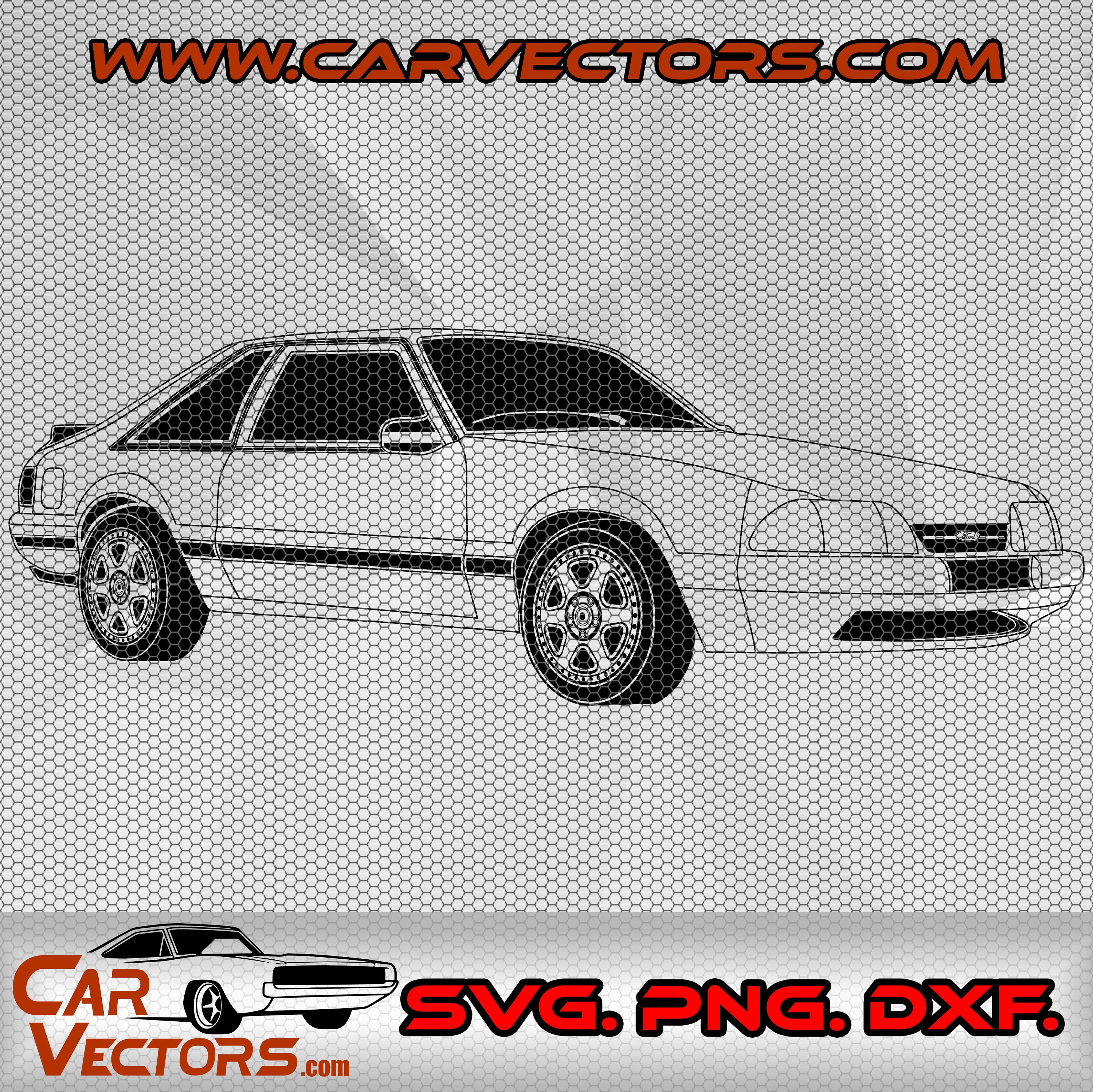 Foxbody MUSTANG 1993 Ford SVG, American Muscle, PNG, Vector Art ...