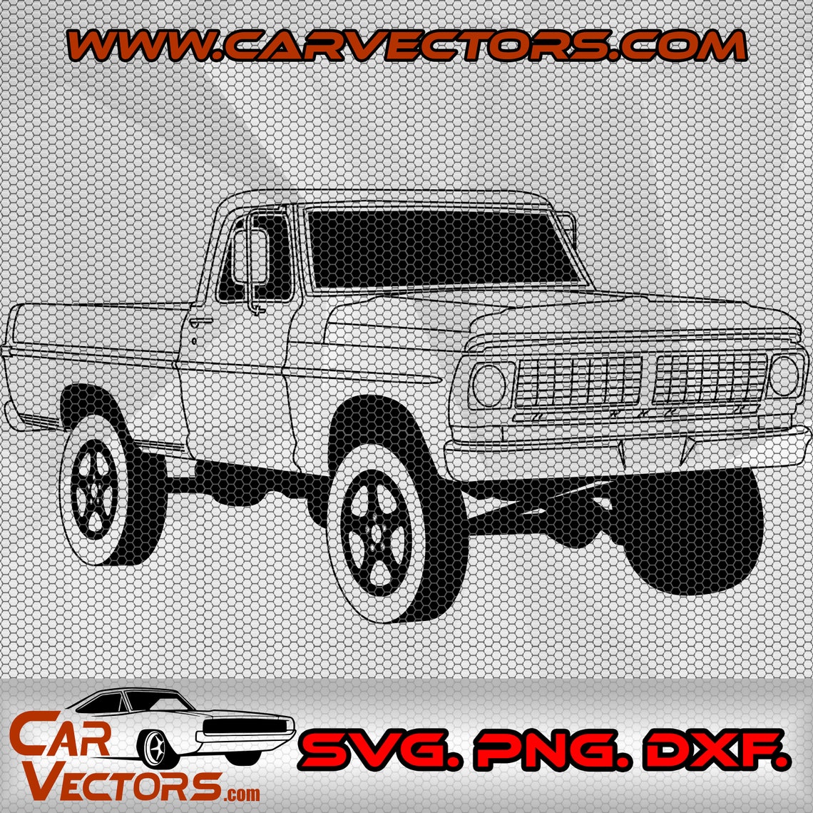 Off-road 1970 Ford F100 Pick up Truck Classic American PNG SVG, Cut ...
