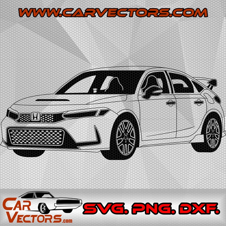 Honda Civic Type R 2024 JDM PNG SVG, Cut File, Drawing ,illustration ...
