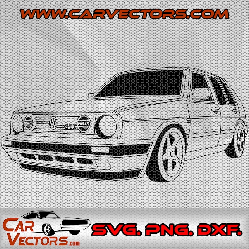 Volkswagen Golf II 2 1992 SVG, Vw Golf Png, Volkswagen Golf Gti Vector ...