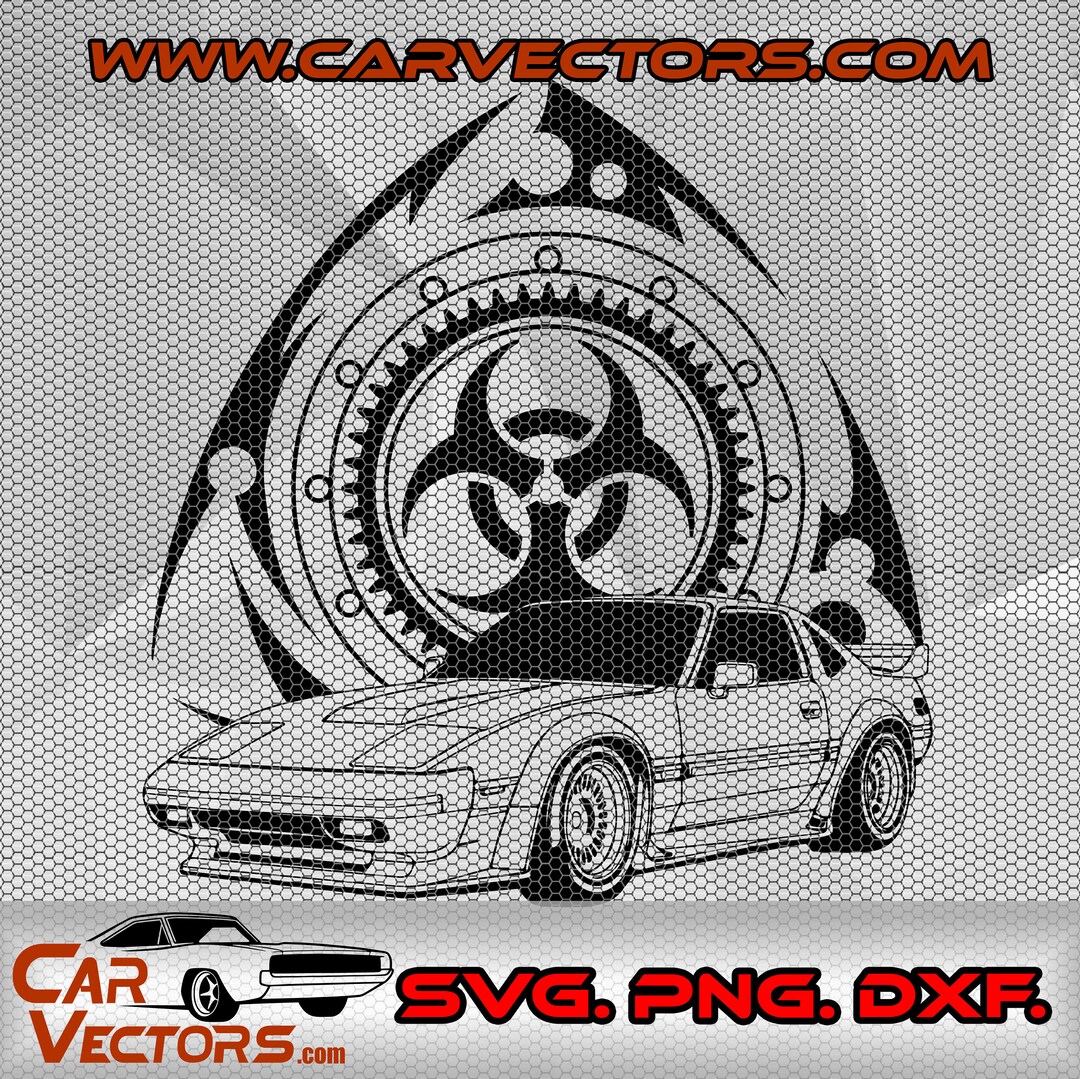 1981 MAZDA RX7 SA Svg, JDM Mazda Rx7 Wankel Cricut, RX7 Silhouette, RX7 ...
