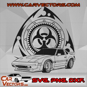 1981 MAZDA RX7 SA Svg, JDM Mazda Rx7 Wankel Cricut, RX7 Silhouette, RX7 ...