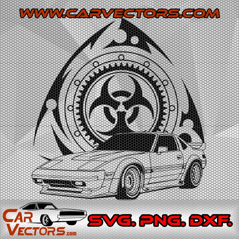 1981 MAZDA RX7 SA Svg, JDM Mazda Rx7 Wankel Cricut, RX7 Silhouette, RX7 ...