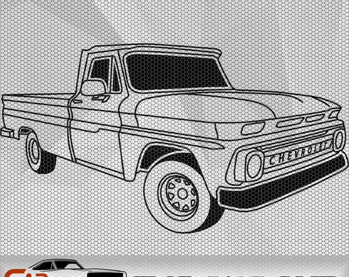 Chevrolet C10 1966 Slammed Angled Vector Cut File - Etsy Canada