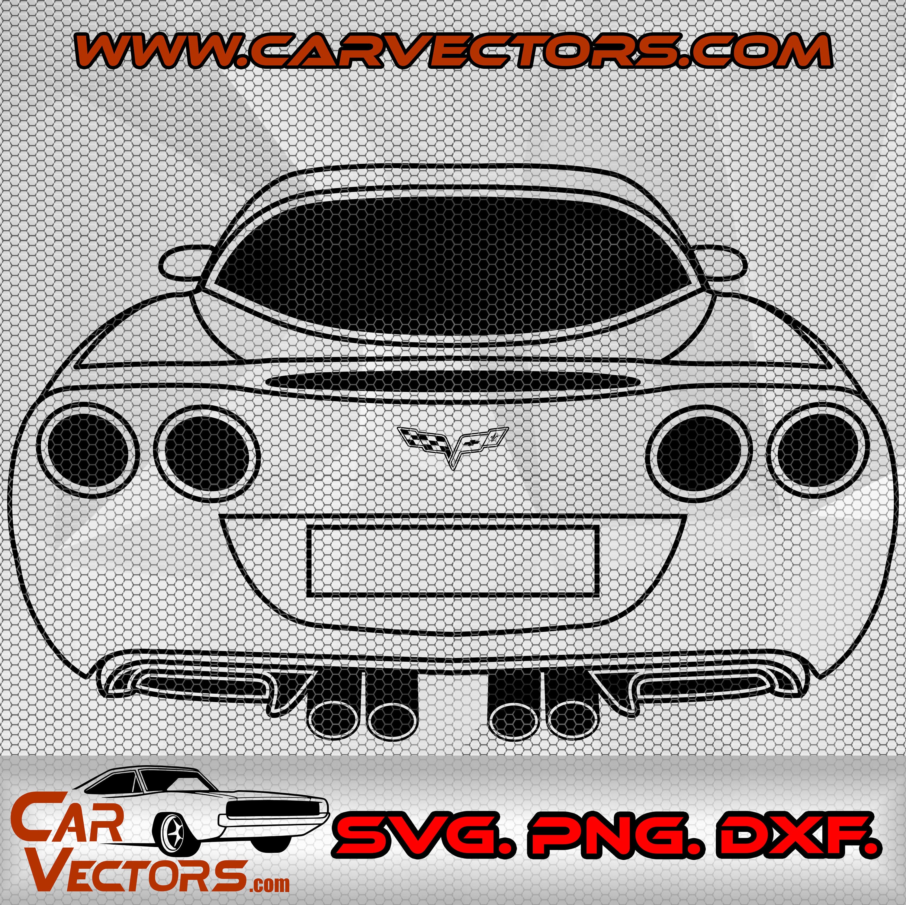 Chevrolet Corvette C6 SVG, Corvette C6 Vector, Illustration Drawing ...