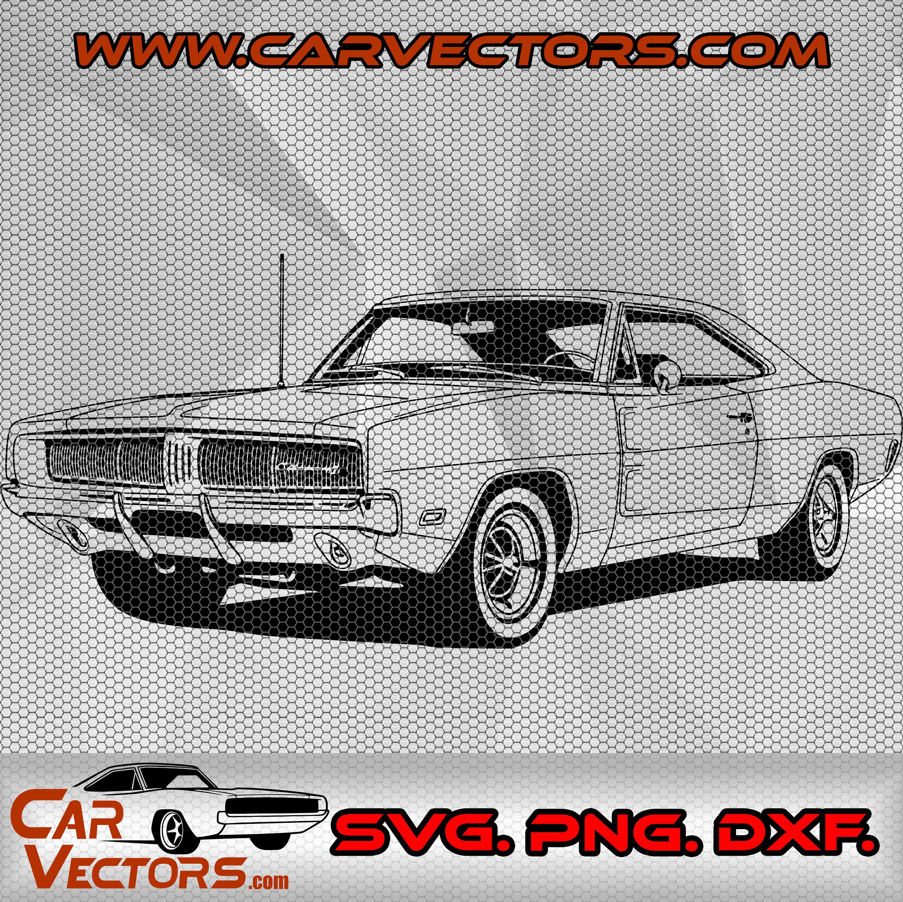 1969 Dodge Charger With Blower Drawing
