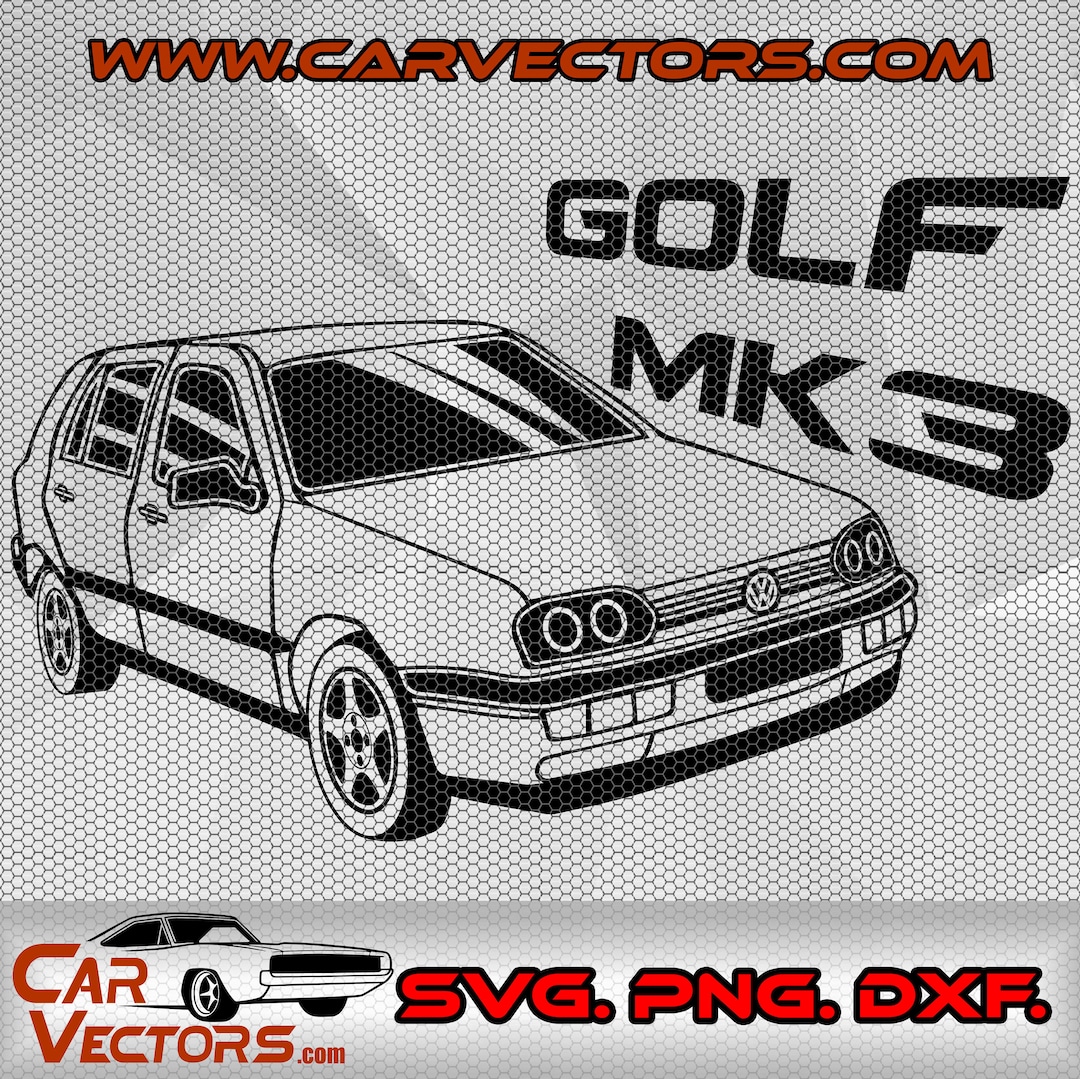 Volkswagen Golf III MK3 4 Door Hatchback SVG, Vw Golf 3 Png, Volkswagen ...