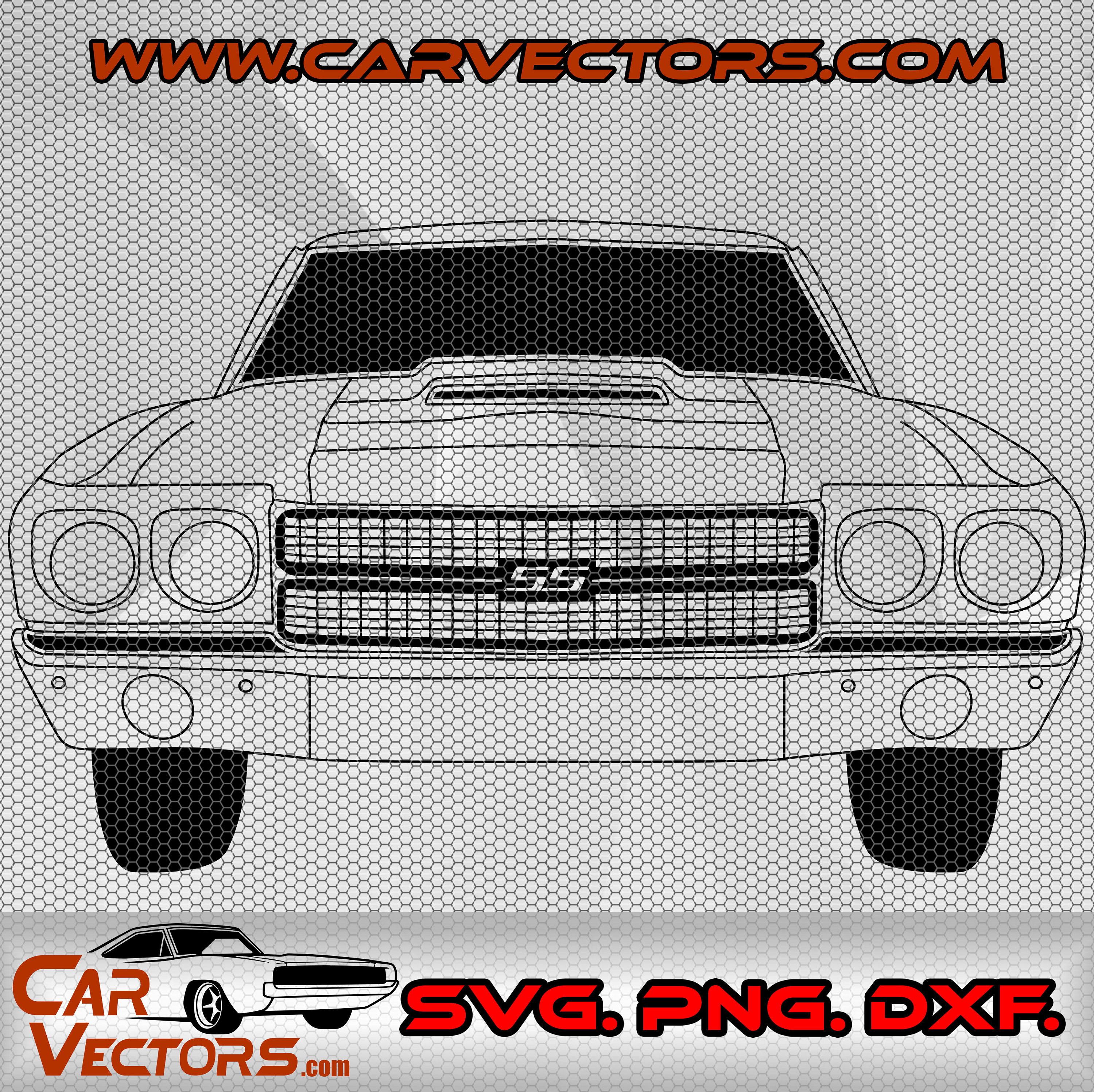 1970 Chevrolet El Camino Pick up Truck Front View SVG, Cut File, Vector ...