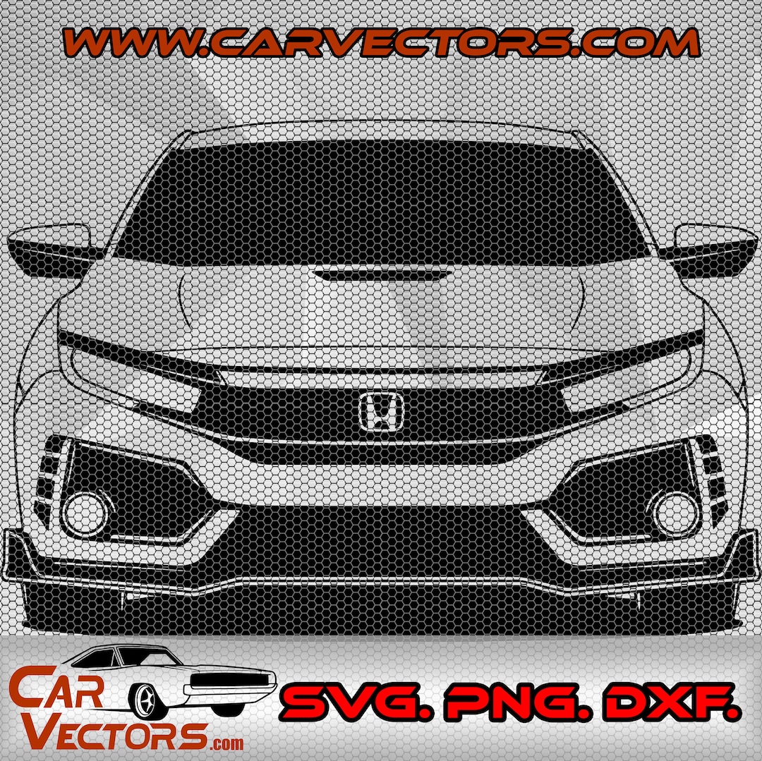 Honda Civic Type R Front Side 2020 JDM PNG SVG, Cut File, Drawing ...