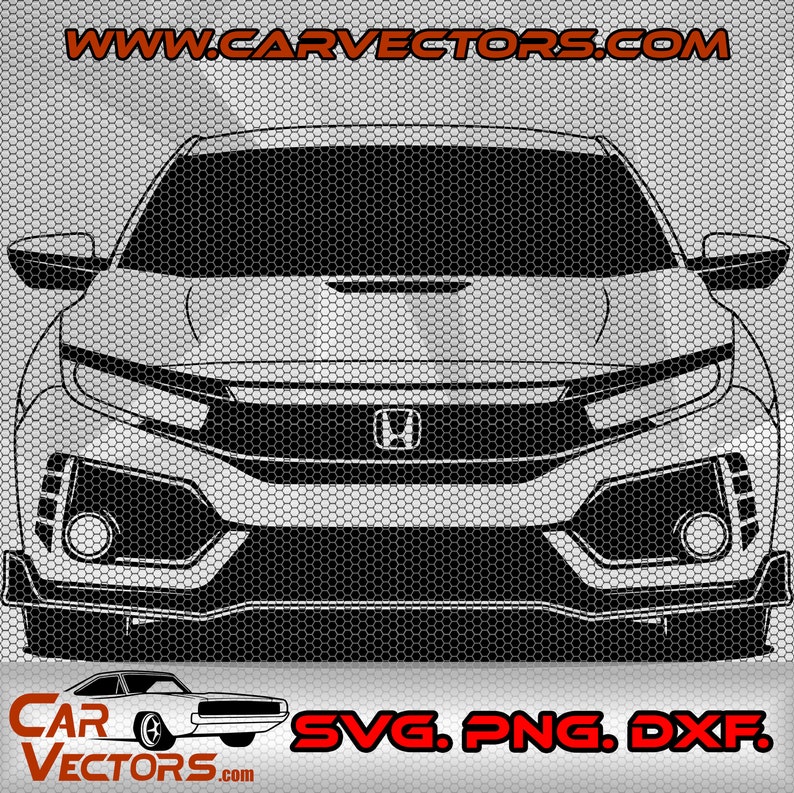 Honda Civic Type R Front Side 2020 JDM PNG SVG, Cut File, Drawing ...