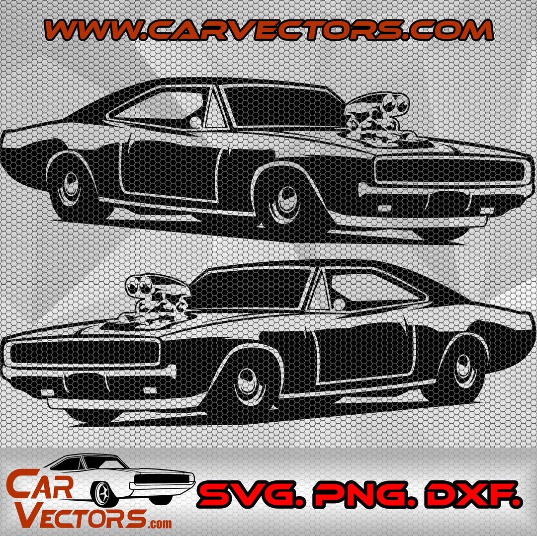 1969 Charger Supercharger Hood SVG, 1969 Charger PNG, 1969 Charger ...