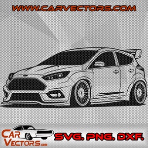 Rally Ford Focus SVG, DXF, PNG ,rally Car Svg, Illustration, Ford Focus ...