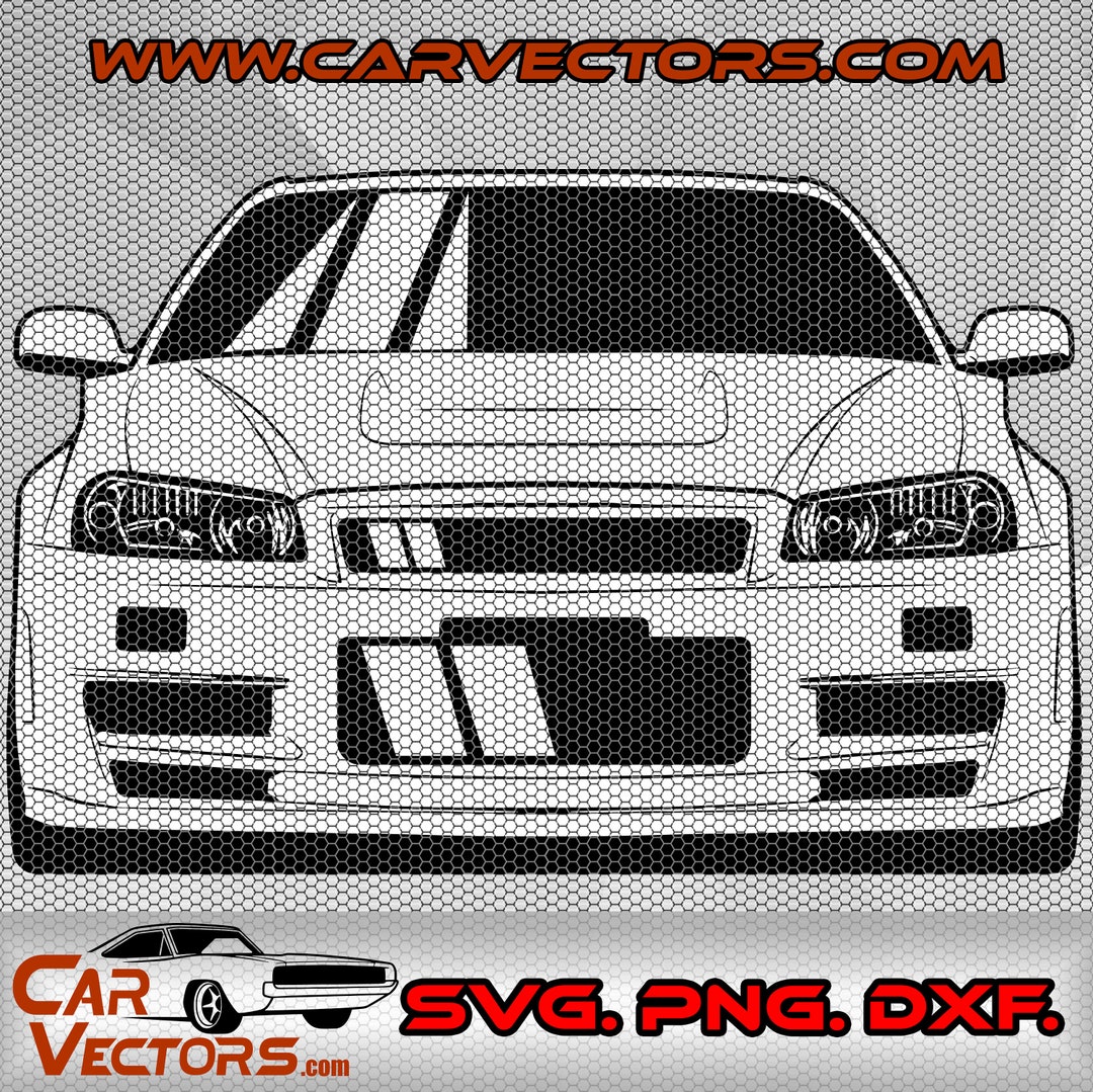 Nissan SKYLINE R34 Front SVG, Vector Art Illustration Drawing, Skyline ...