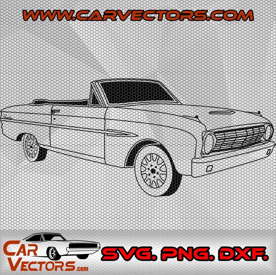 FORD FALCON RANCHERO 1963 Convertible Classic American Svg, Drawing ...