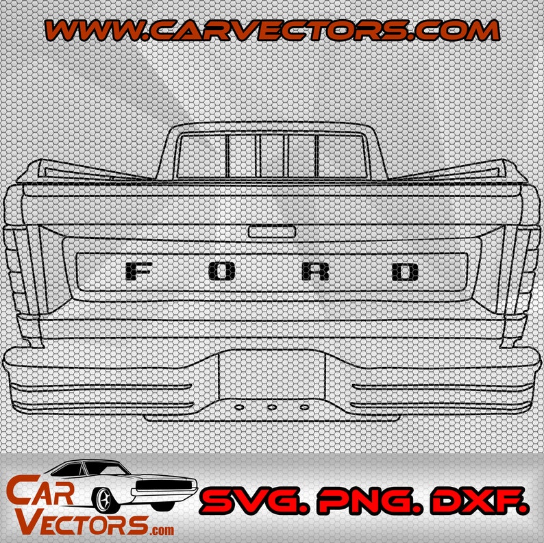 1980 Ford F-250 Ranger Rear View Pickup Truck SVG, Ford Old Pick up ...