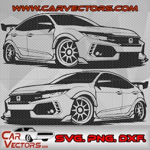 Honda Civic Type R 2022 JDM PNG SVG, Cut File, Drawing ,illustration ...
