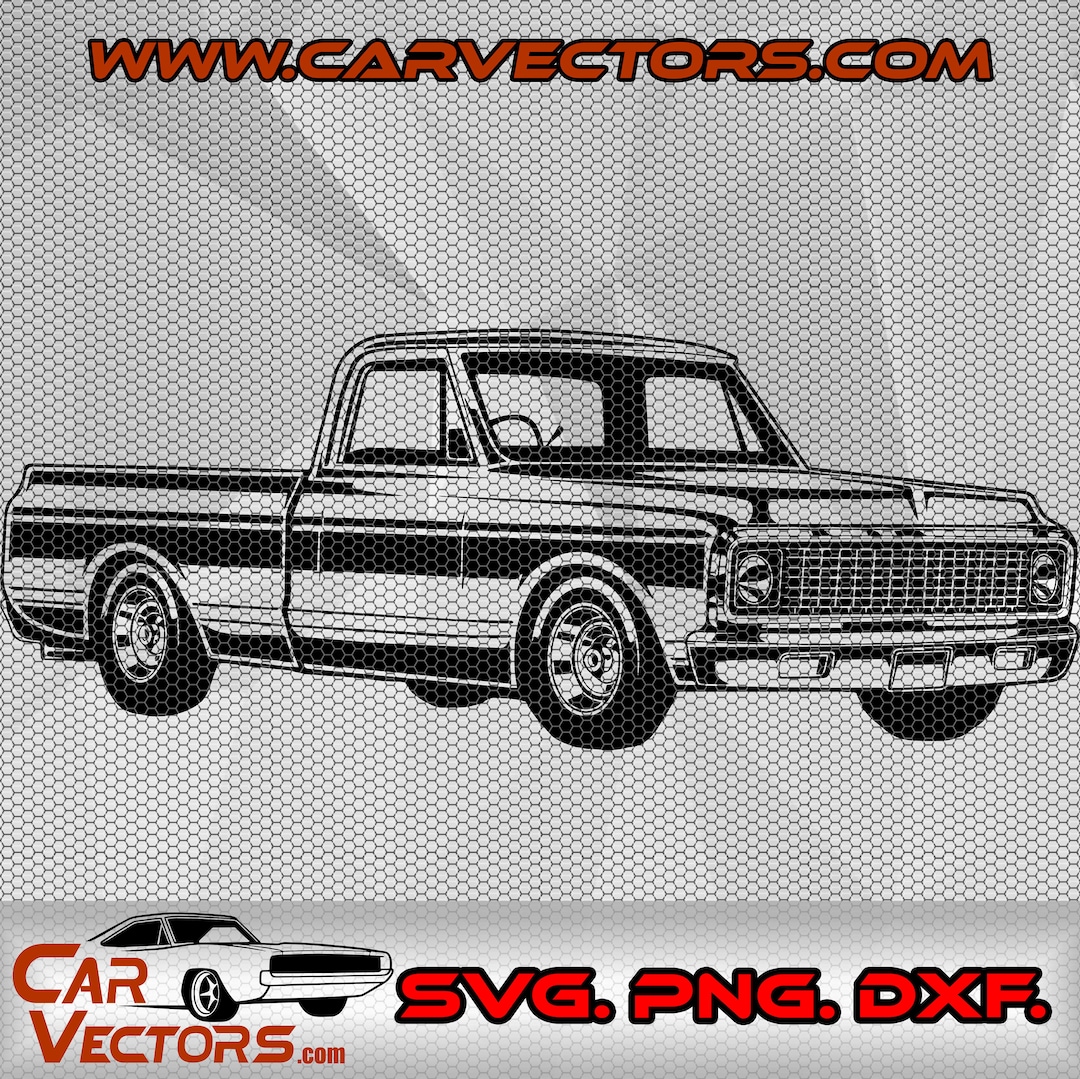 1970 Chevy C10 Truck Classic American PNG SVG, Cut File, Vector ...