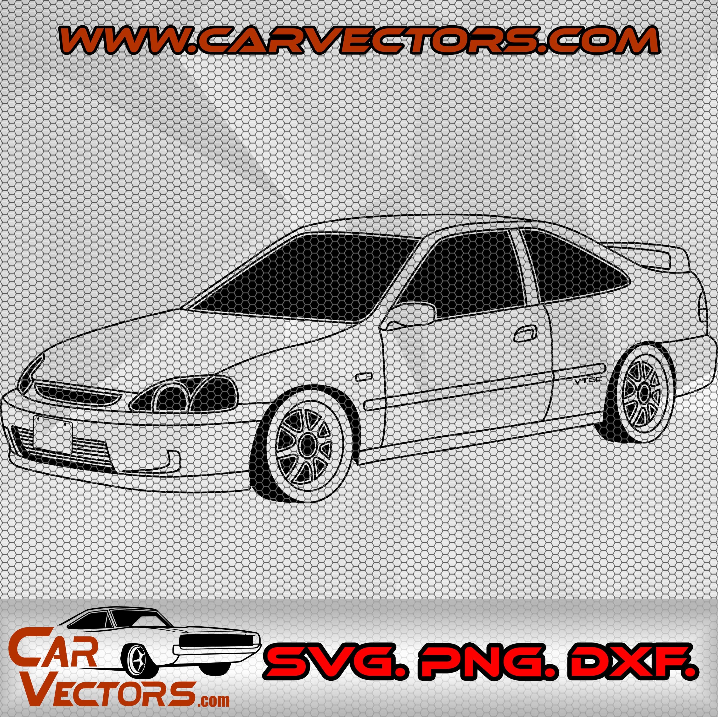 1999 Civic Type R Sedan JDM SVG, Honda Civic Ek9 Png,cut File, Drawing ...