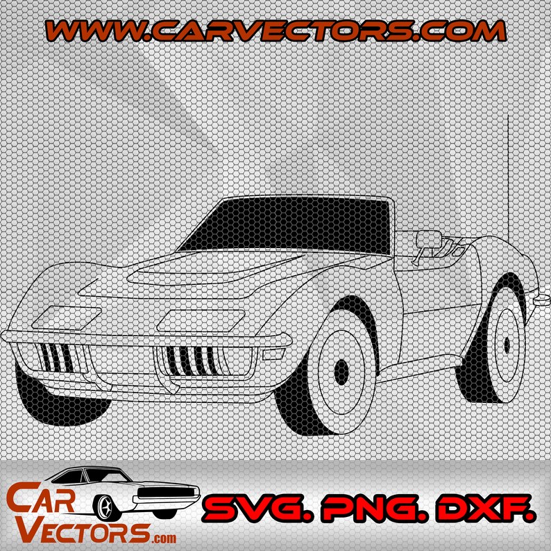 Chevrolet Corvette C3 Stingray 1970 SVG, C3 Stingray Vector ...