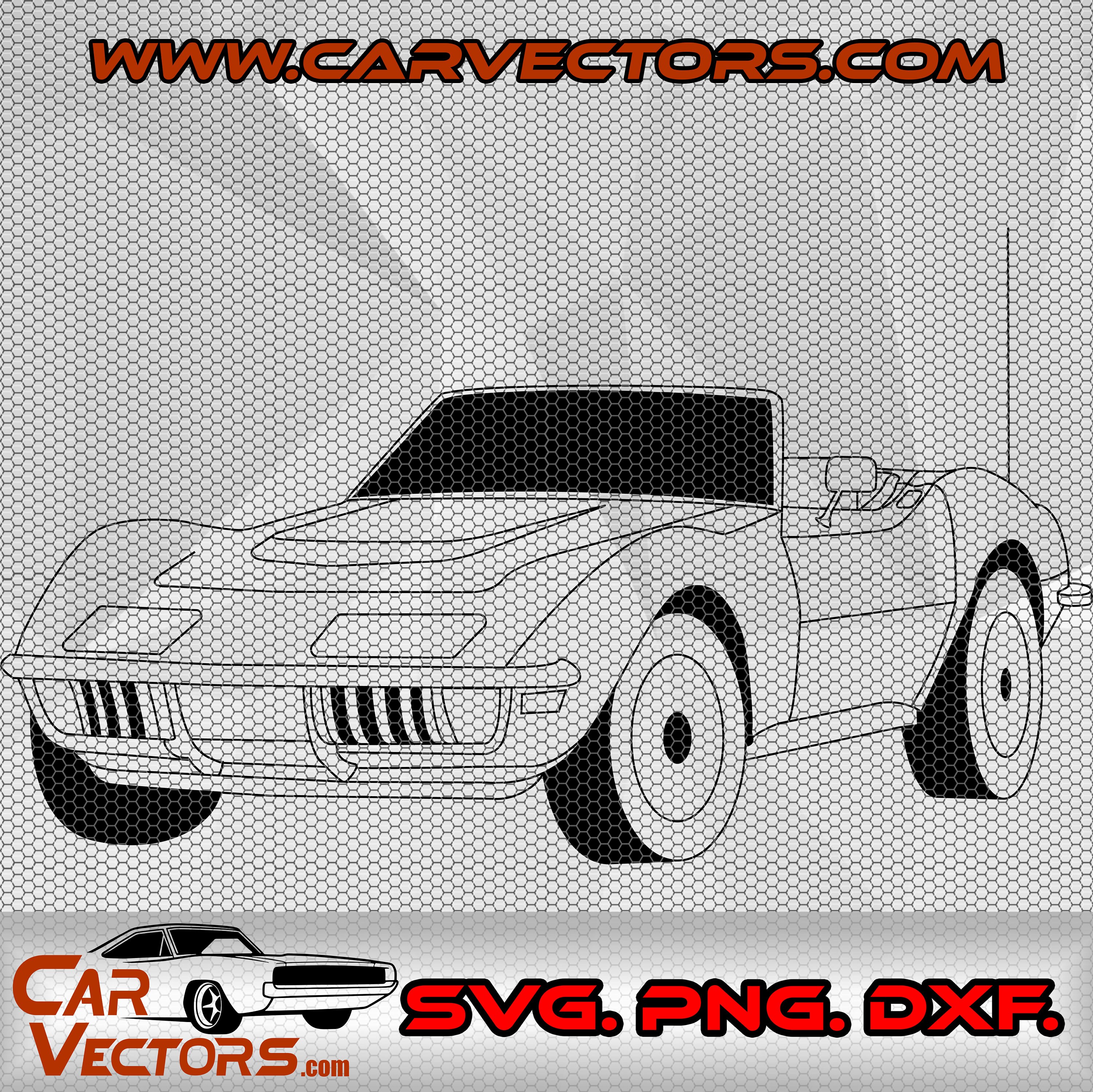 Chevrolet Corvette C3 Stingray 1970 SVG, C3 Stingray Vector ...