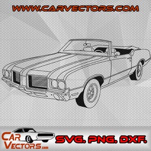 1972 Oldsmobile Cutlass Convertible SVG, 72 Olds Cutlass PNG, Vector ...