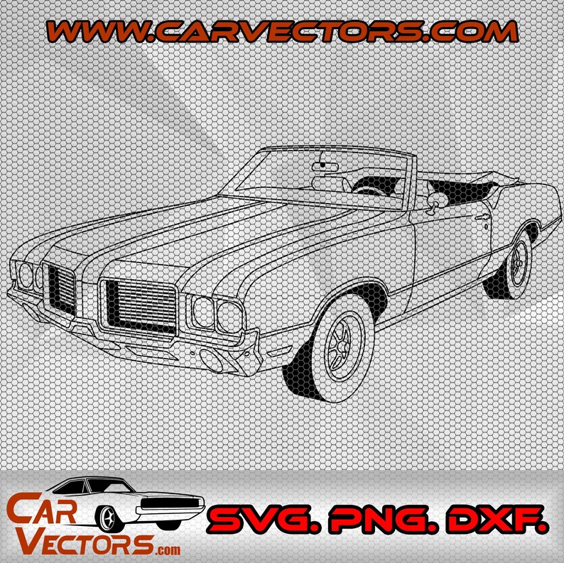 1972 Oldsmobile Cutlass Convertible SVG, 72 Olds Cutlass PNG, Vector ...