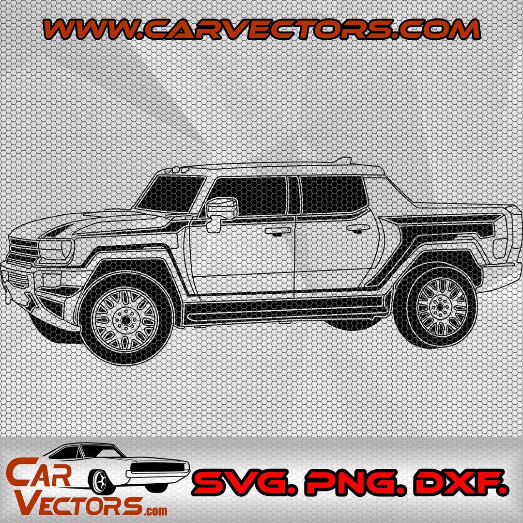 2024 HUMMER EV Truck SVG, Hummer Png, Vector Art Illustration Drawing ...