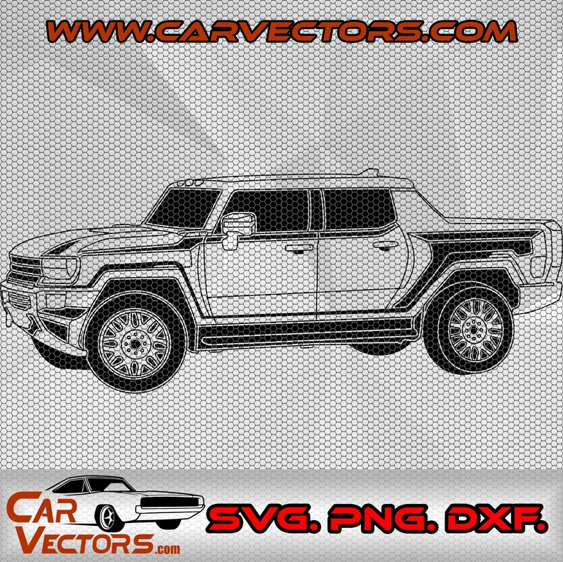 2024 HUMMER EV Truck SVG, Hummer Png, Vector Art Illustration Drawing ...