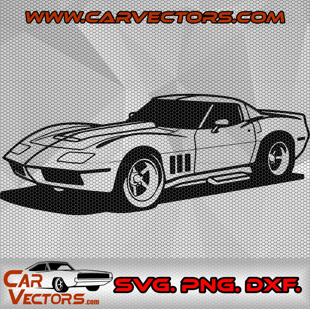 Chevrolet Corvette C3 Stingray 1968 SVG, C3 Stingray Vector ...