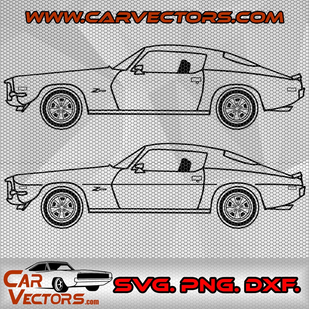 Camaro Z28 1972 SVG, Chevy Camaro Z28 72 PNG, Illustration Drawing ...