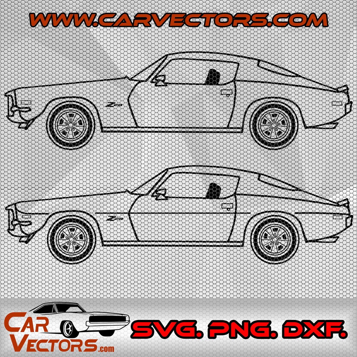 Camaro Z28 1972 SVG, Chevy Camaro Z28 72 PNG, Illustration Drawing ...