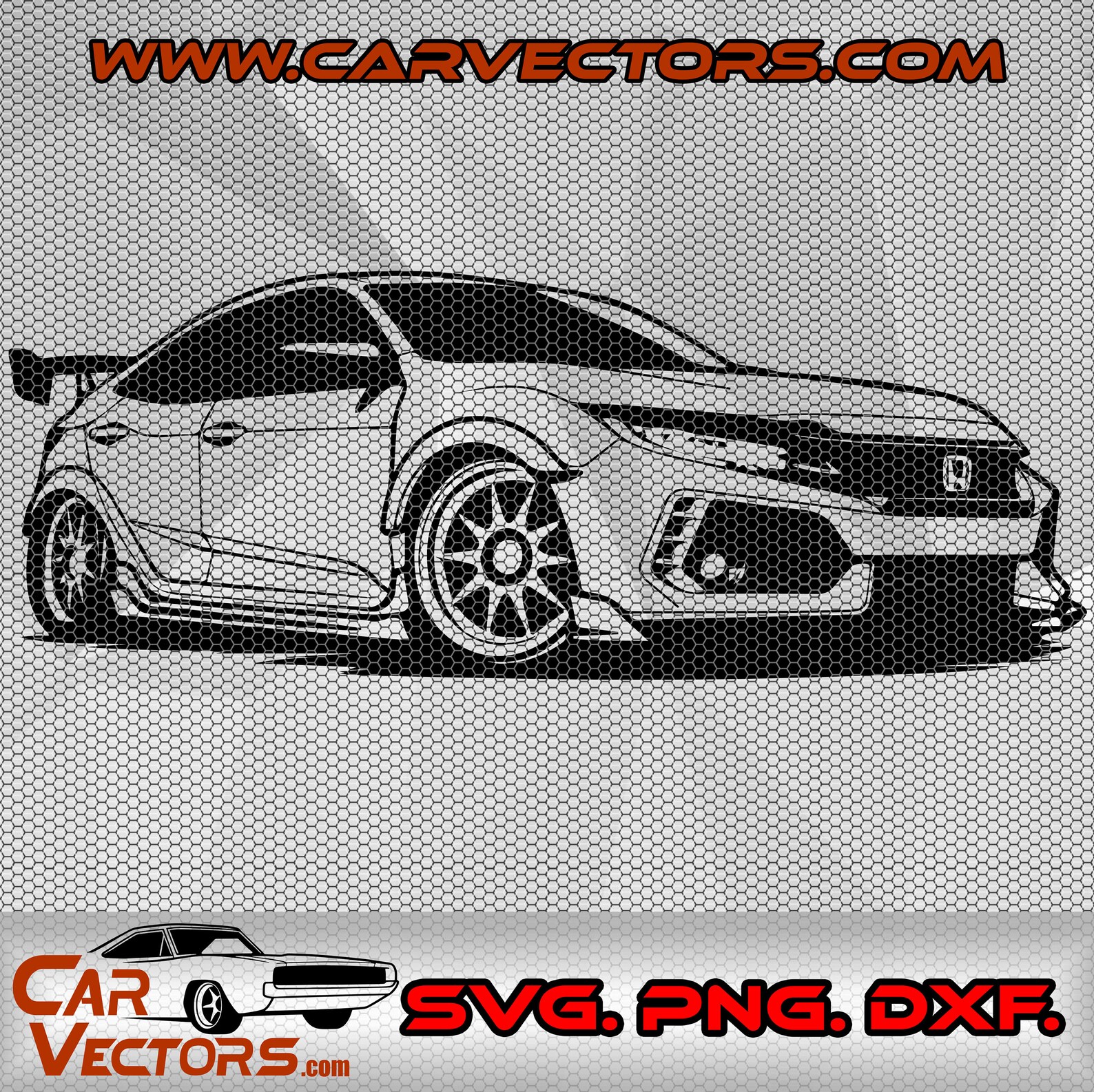 Honda Civic Type R 2022 JDM PNG SVG, Cut File, Drawing ,illustration ...