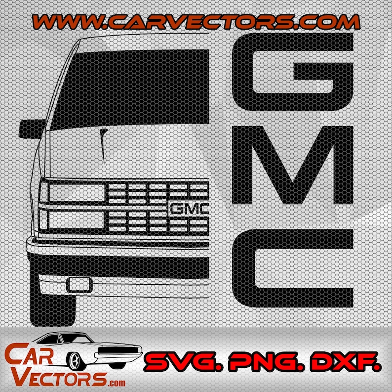 1990 GMC 1500 Truck Front View Classic American PNG SVG, Cut File ...