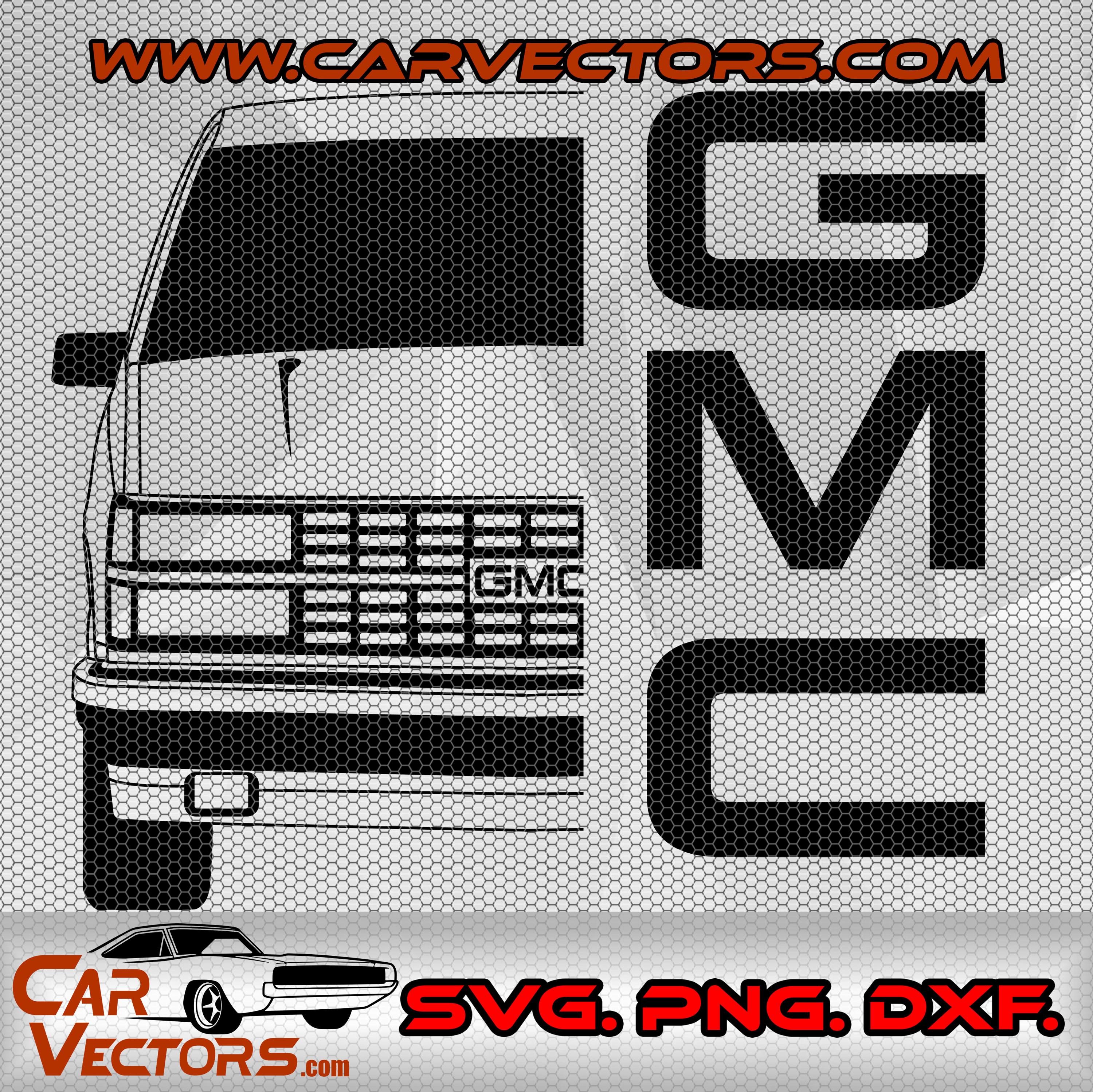 1990 GMC 1500 Truck Front View Classic American PNG SVG, Cut File ...