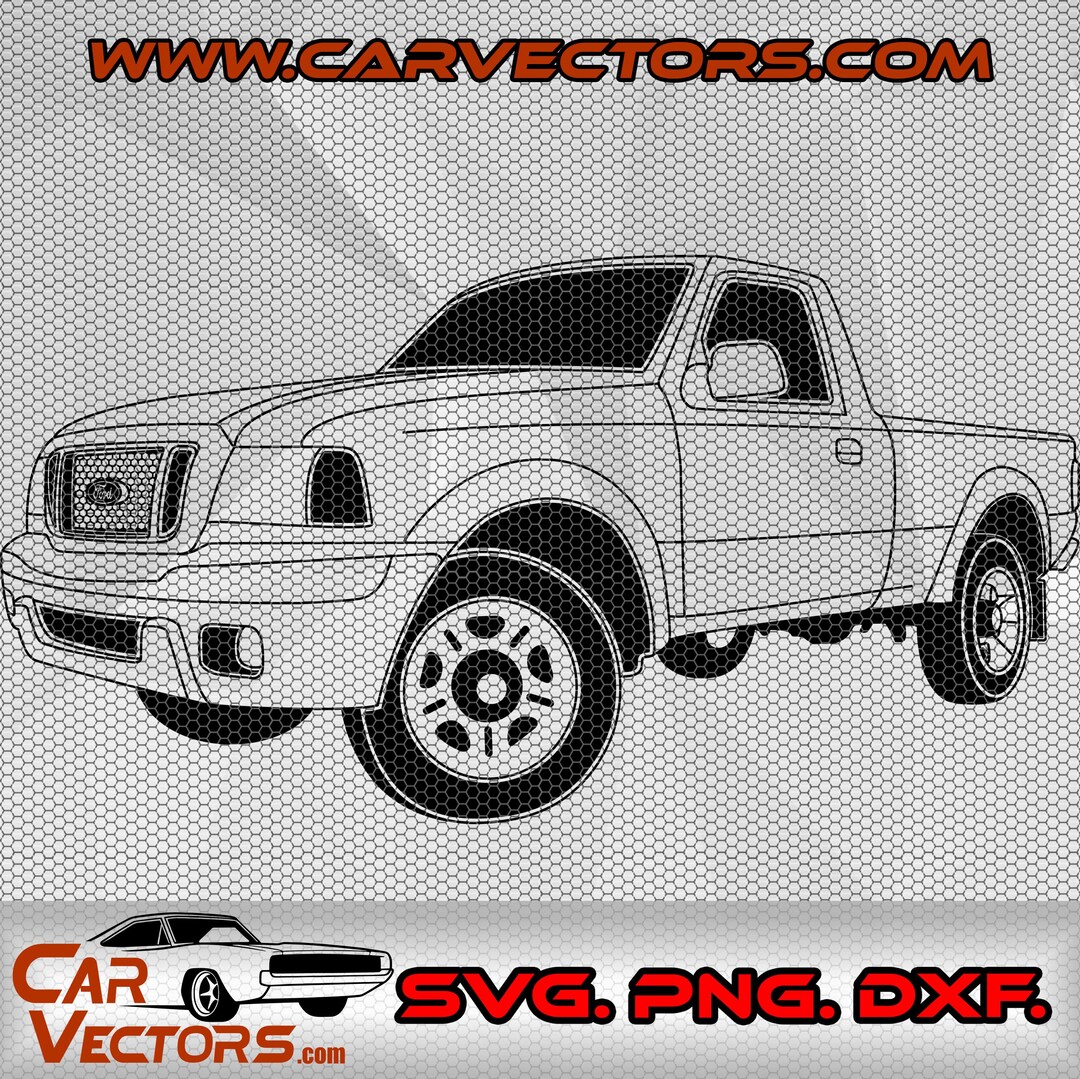 Ford Ranger Regular Cab 2004 SVG Pick up Truck PNG SVG, Cut File ...