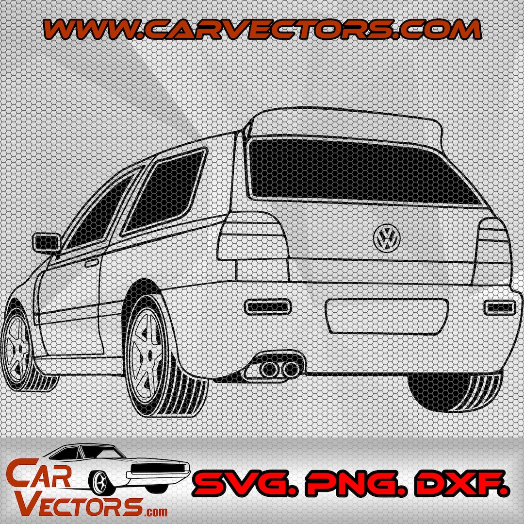 Volkswagen Golf III MK3 Coupe Rear SVG, Vw Golf 3 Png, Volkswagen Golf ...
