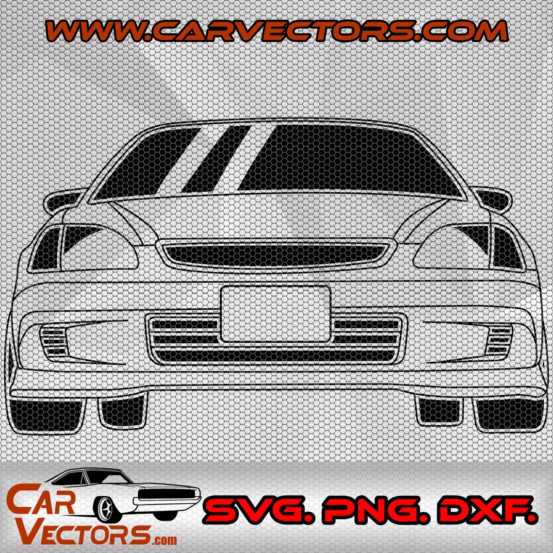 1999 Civic Type R Front JDM SVG, Honda Civic Ek9 Png,cut File, Drawing ...