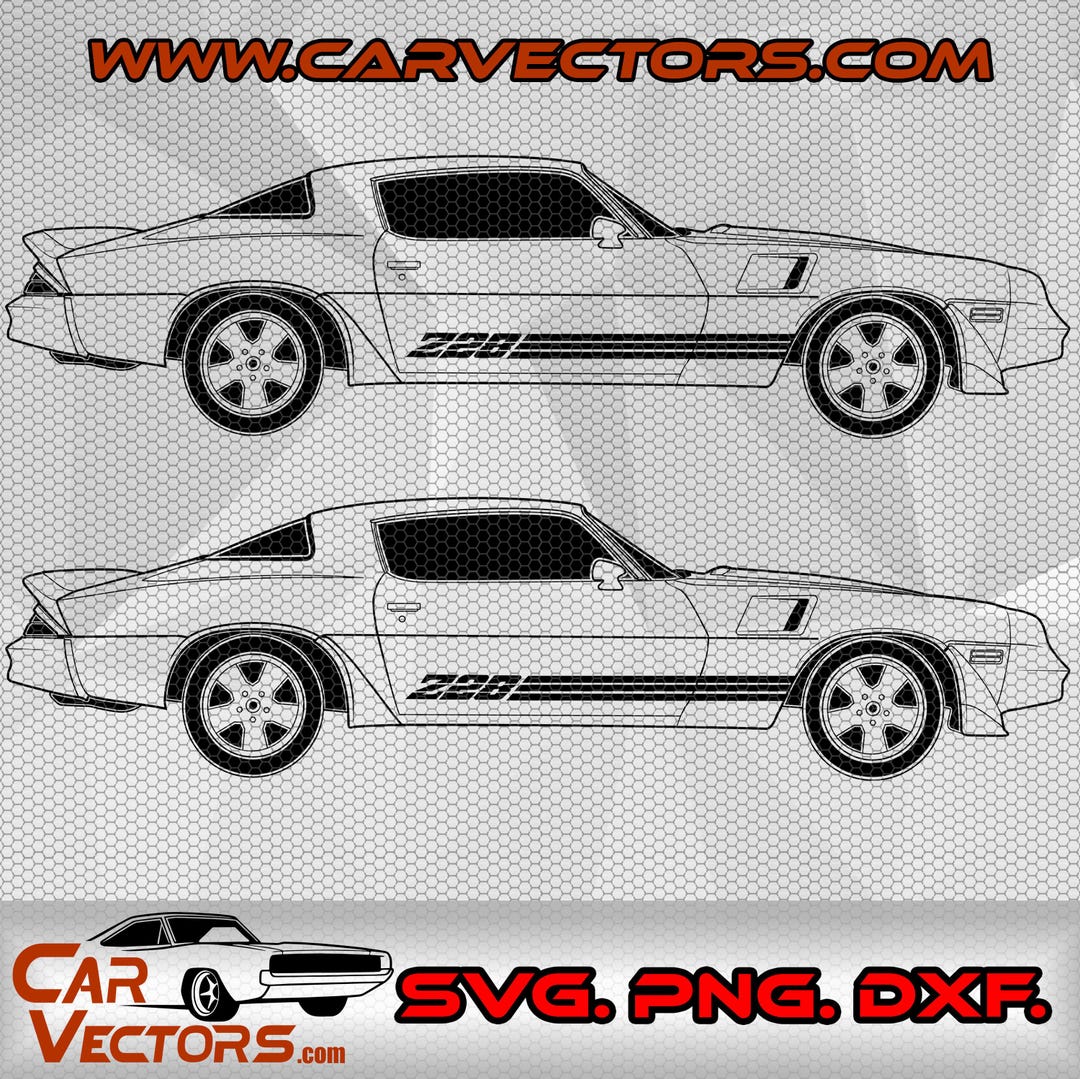 Camaro Z28 1981 SVG, Chevy Camaro Z28 81 PNG, Illustration Drawing ...