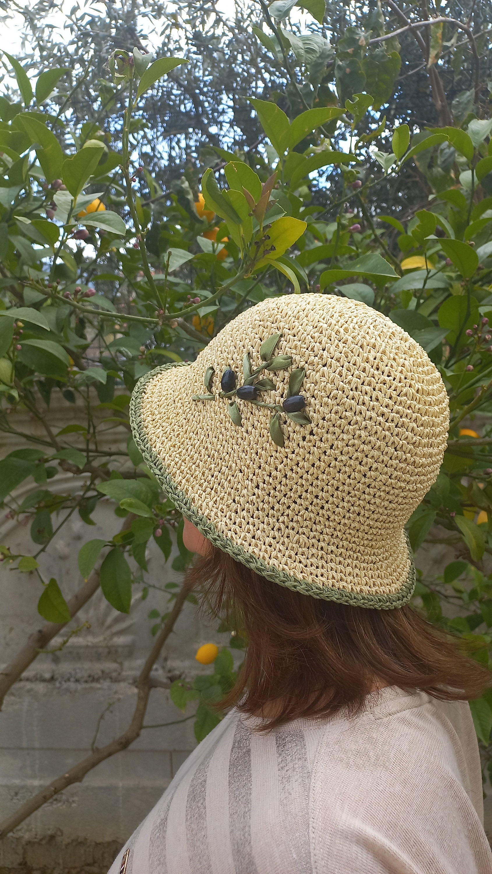 Handwoven Straw Summer Olive Hat for Womens,hat for Branch, Tea Party ...