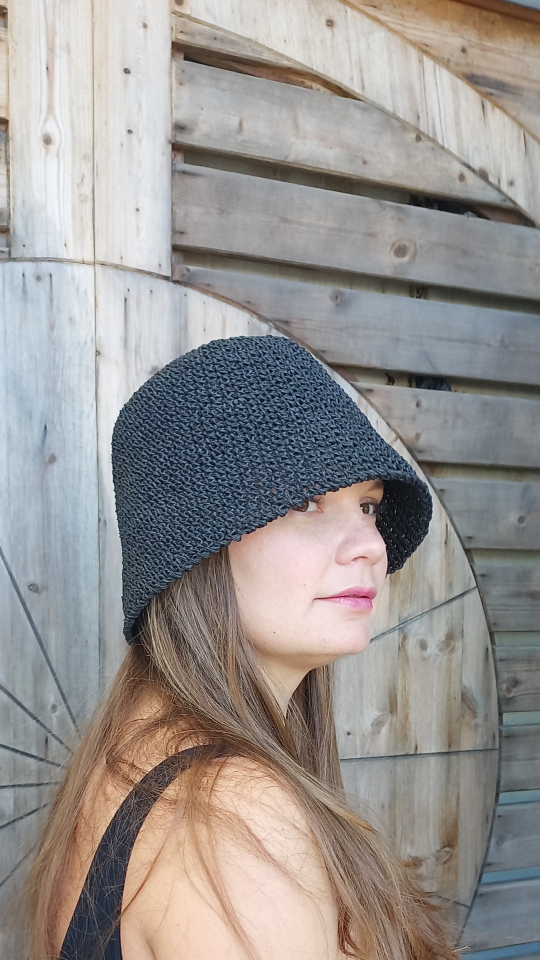 Stylish Black Raffia Bucket Hat for Women's, Straw Bucket Hat, Trending ...